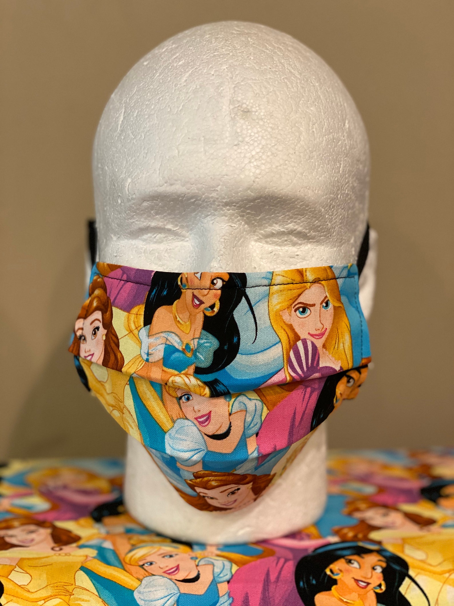 Disney Princess Face Mask with nose wire Elastic with | Etsy
