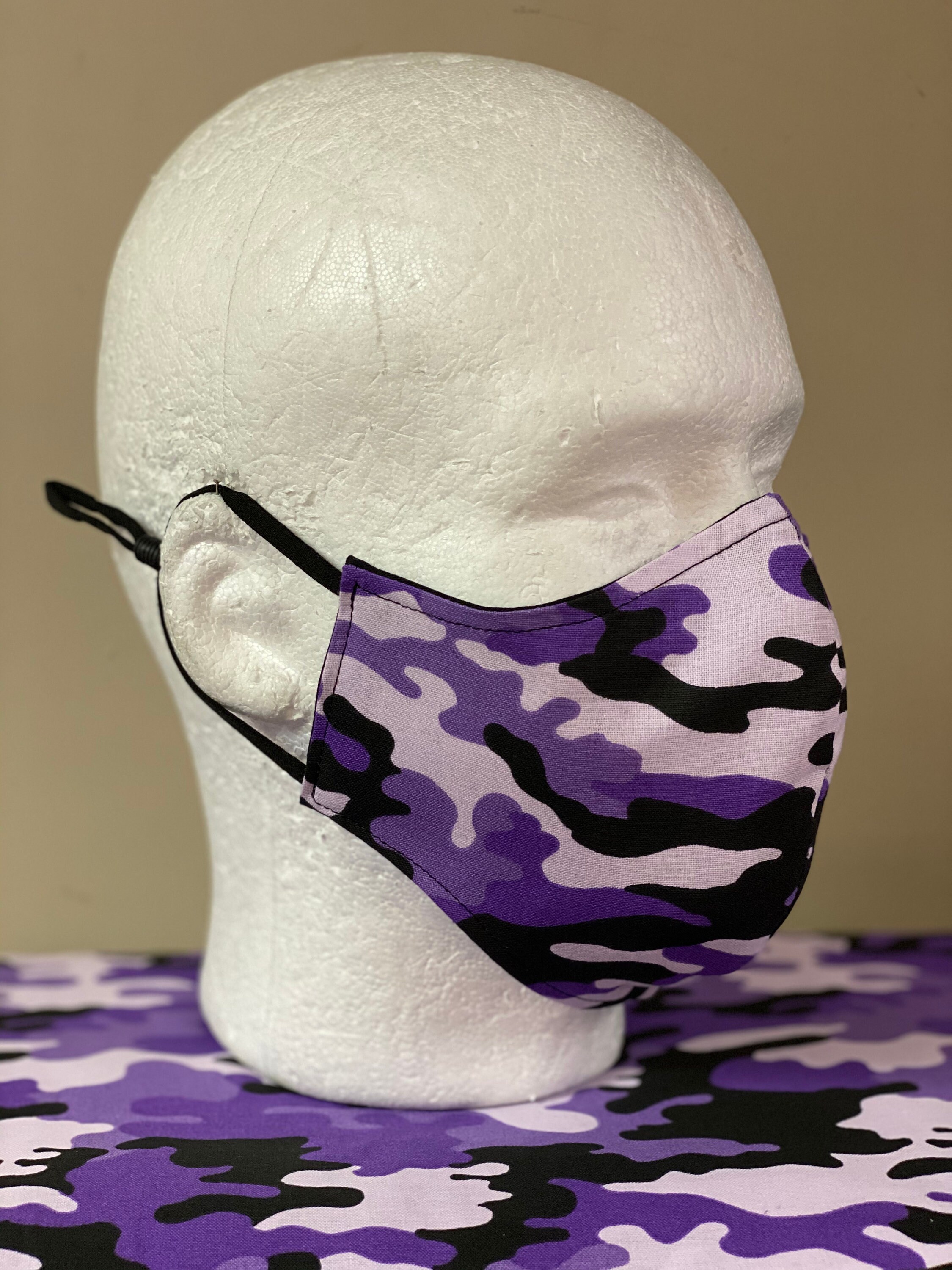 Camo Face Mask with nose wire Elastic with adjustable bead | Etsy