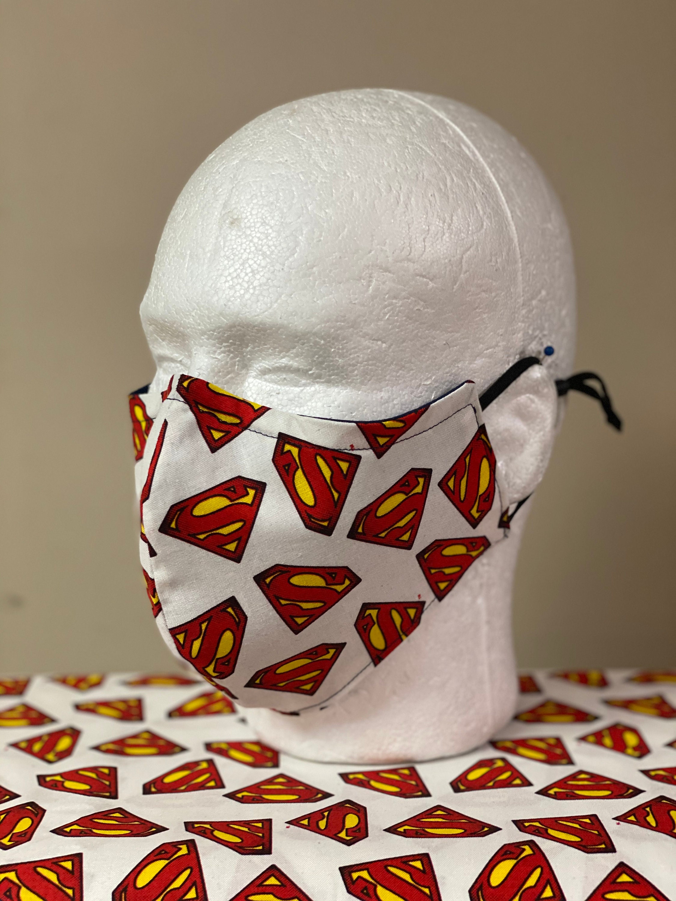Superman Mask with nose wire Elastic with adjustable bead | Etsy