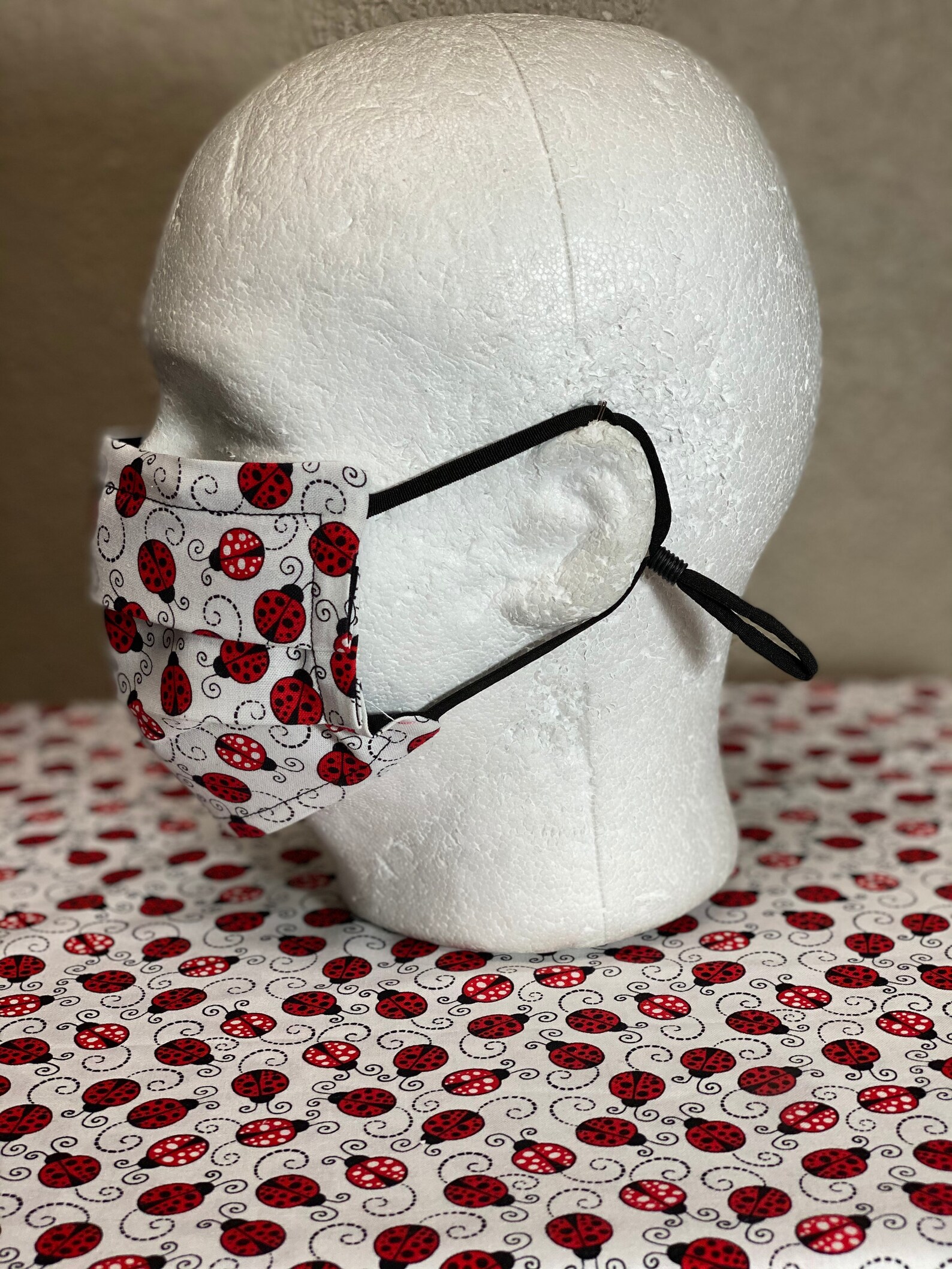 Lady Bug Face Mask with nose wire Elastic with adjustable | Etsy