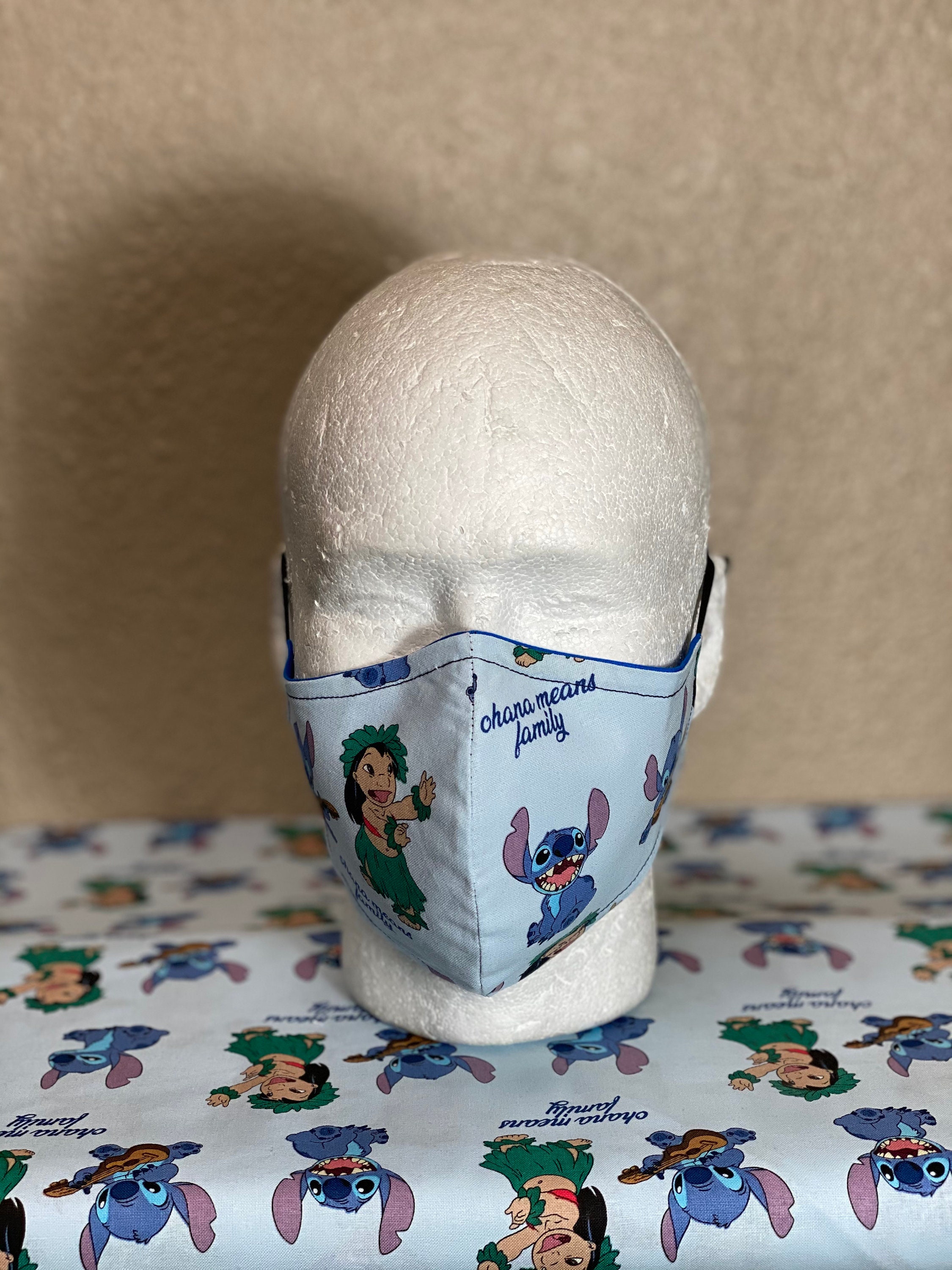 Lilo & Stitch Face Mask with nose wire Elastic with | Etsy