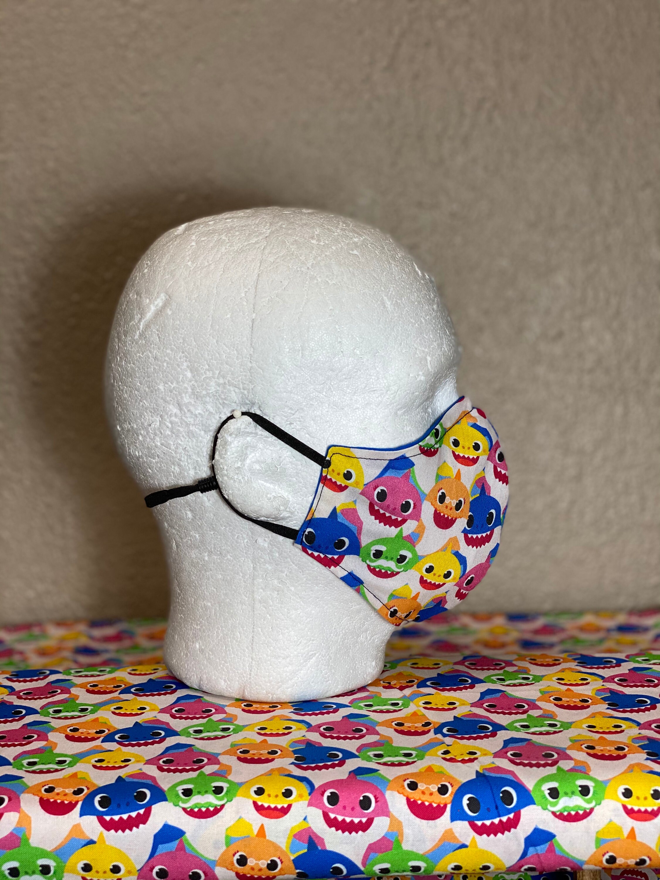 Baby Shark Face Mask with nose wire Elastic with adjustable | Etsy