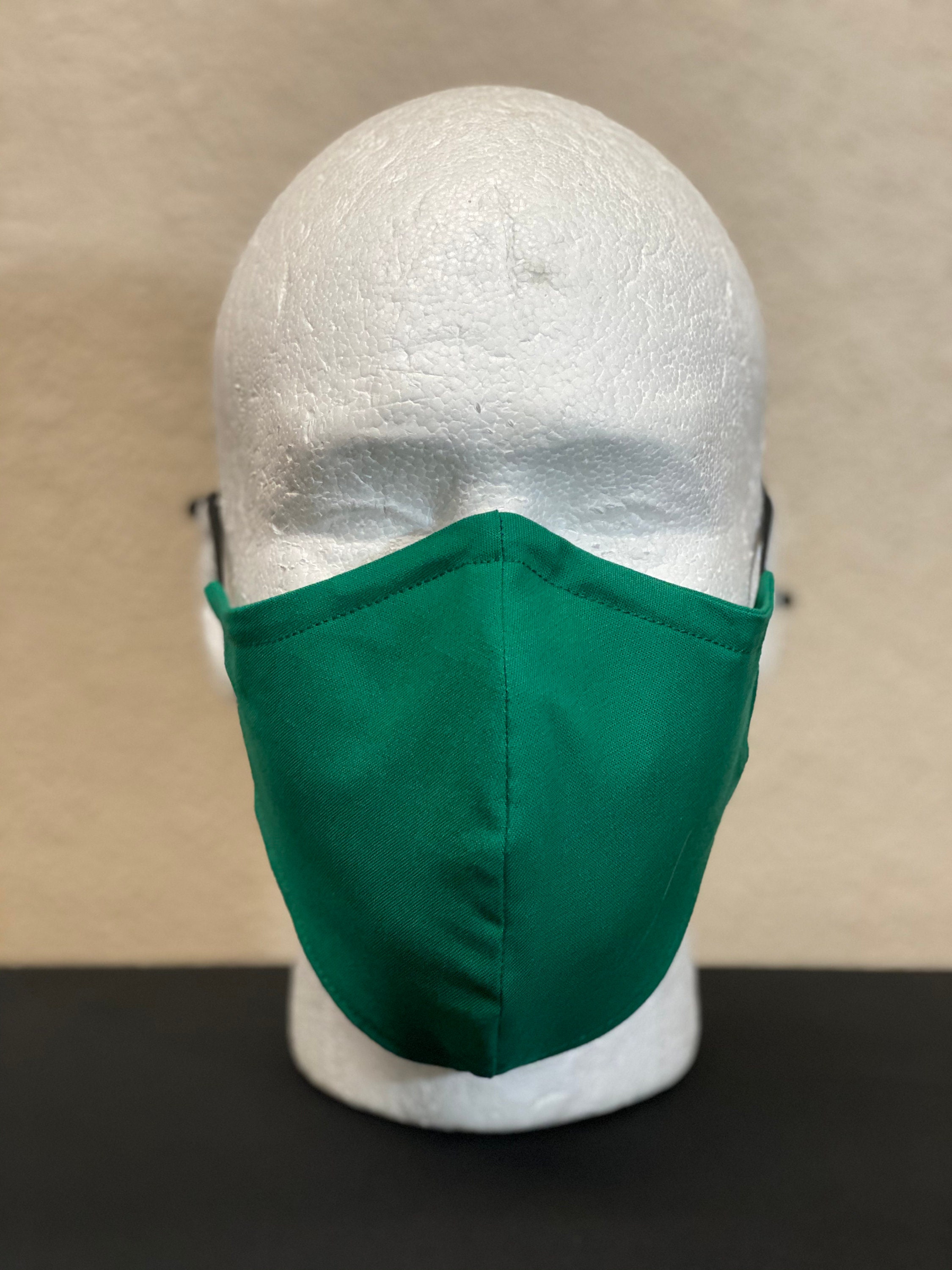 Green Face Mask with nose wire Elastic with adjustable bead | Etsy