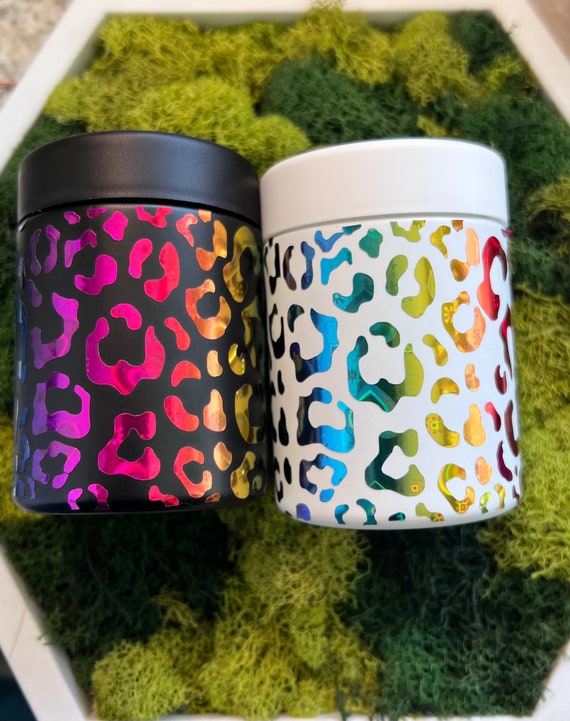 Leopard/cheetah Print Herb Stash Jar smell-proof Marijuana | Etsy