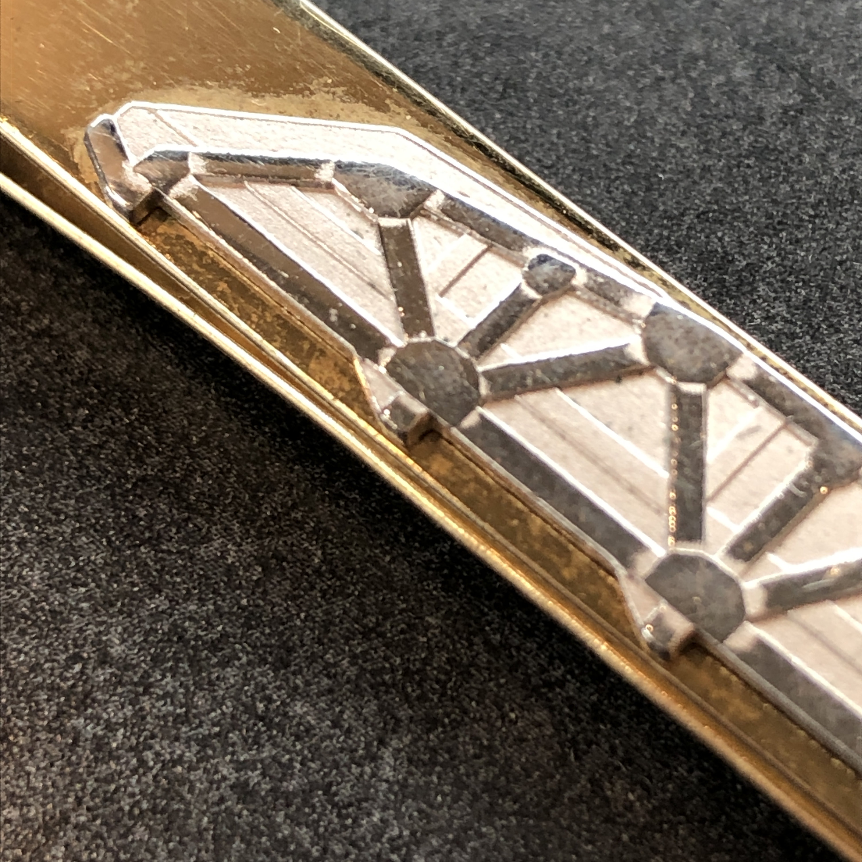 Tie Clip Steel Bridge Construction Silver- & Gold-tone Vintage Men's ...