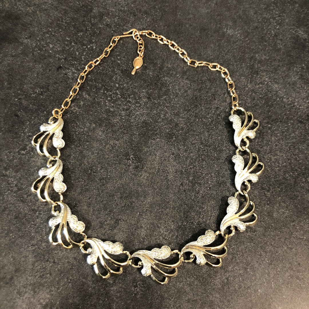 Necklace Sarah Coventry Articulated Floral Motif Gold Tone Vintage 18 ...