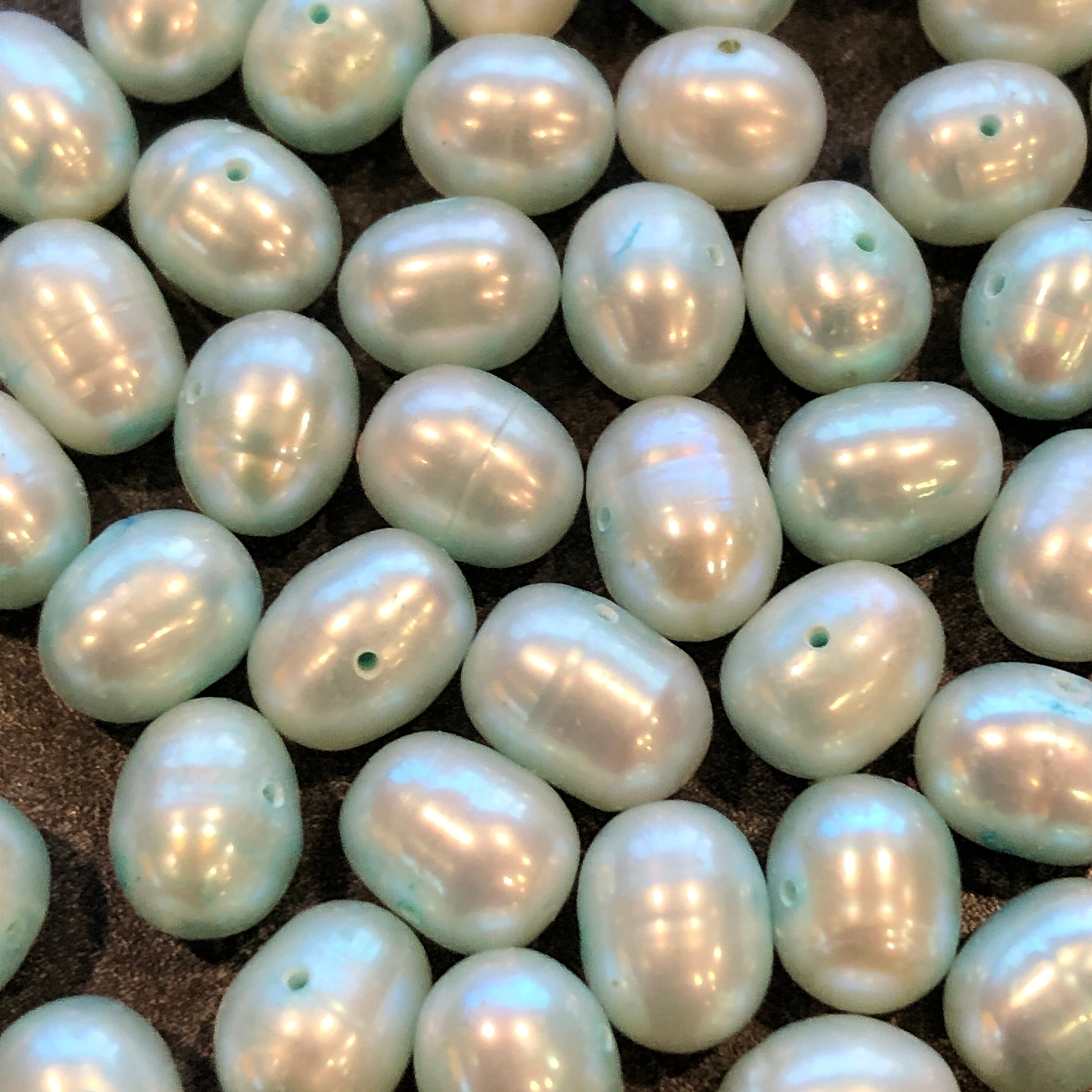 Beads 58 Pearls Baby Blue Oblong Shape for Crafting or Jewelry Making ...