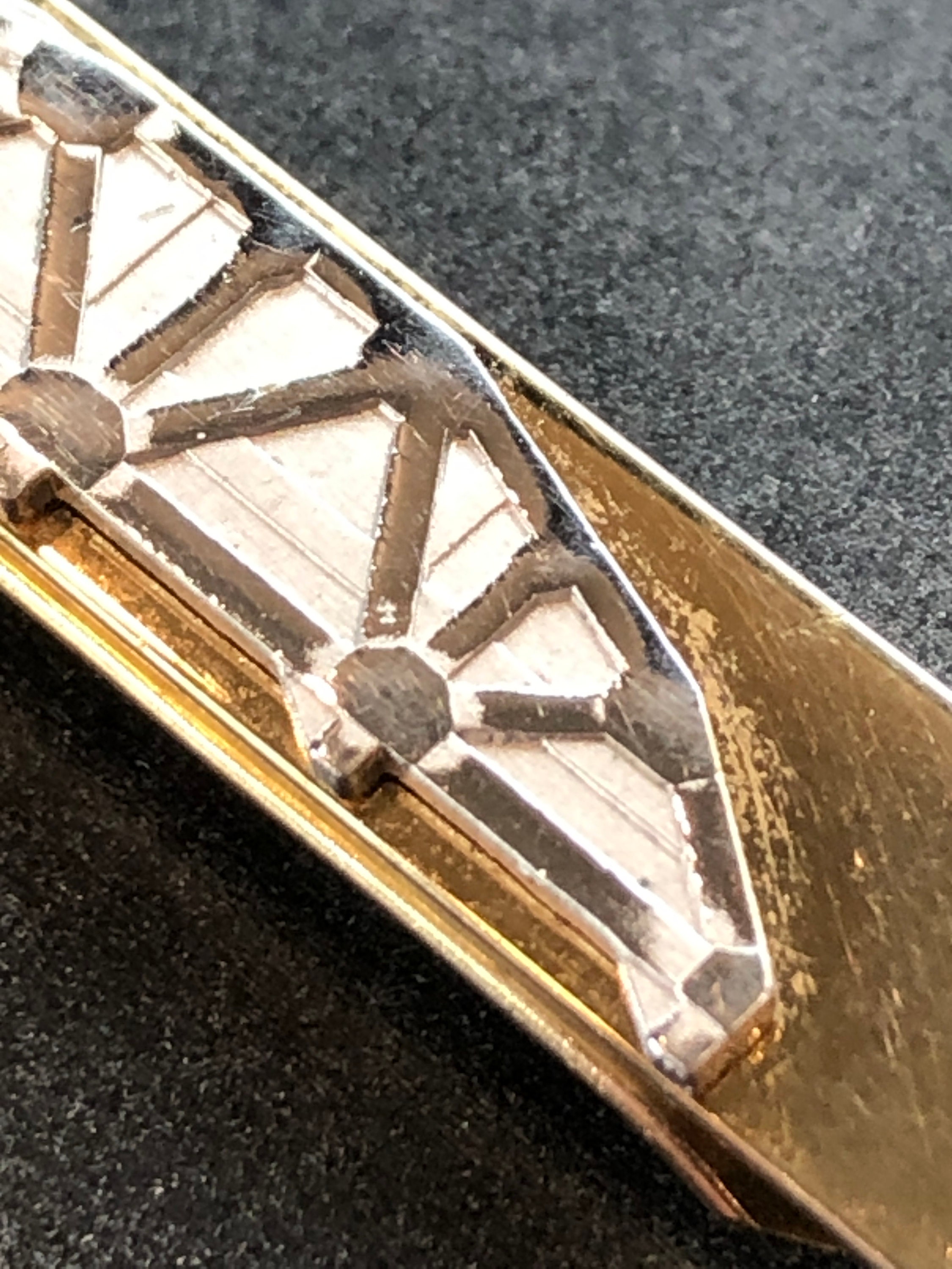 Tie Clip Steel Bridge Construction Silver- & Gold-tone Vintage Men's ...