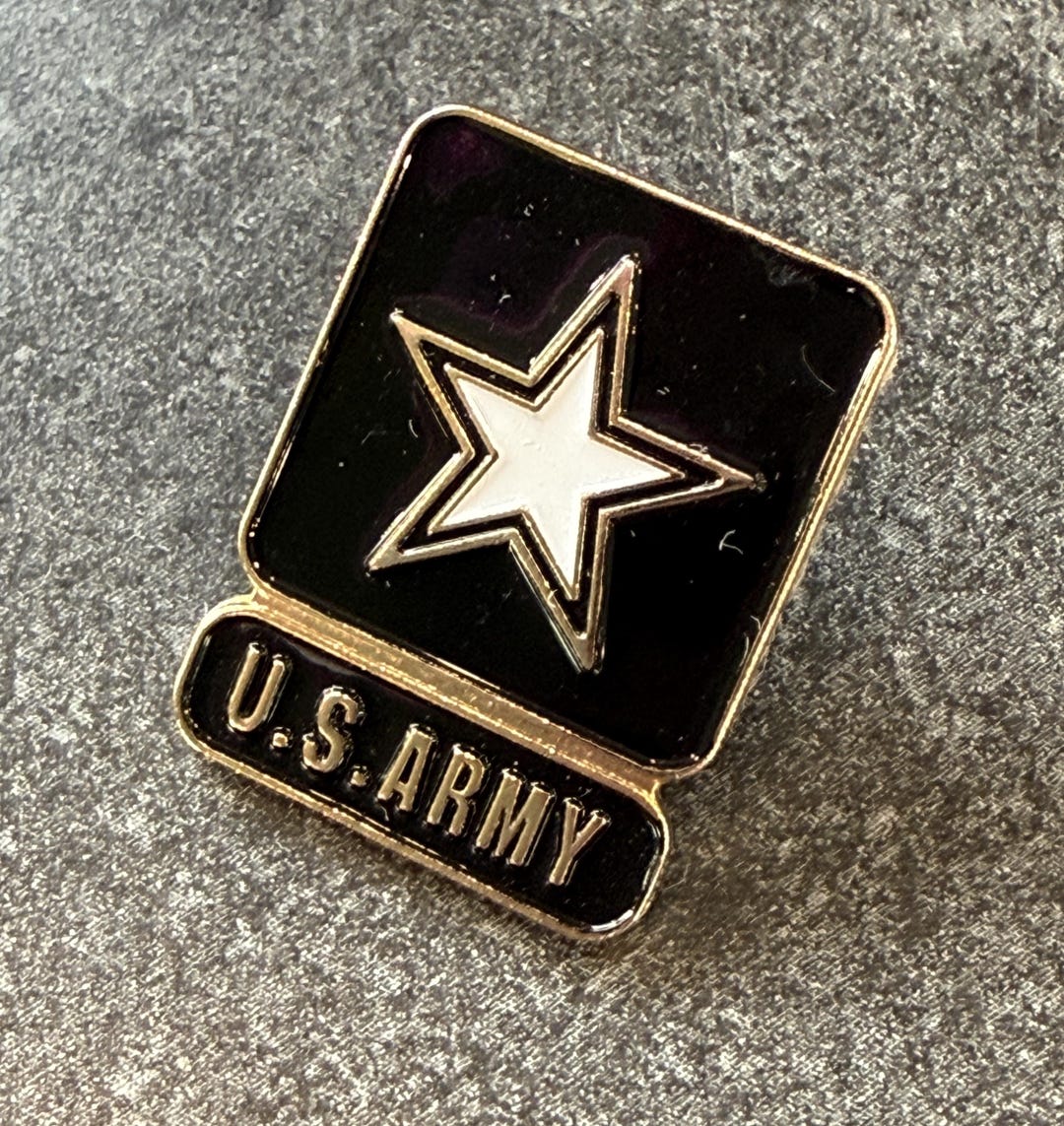 Lapel or Hat Pin VTG U. S. Army Black Enamel in Gold Tone Metal ...