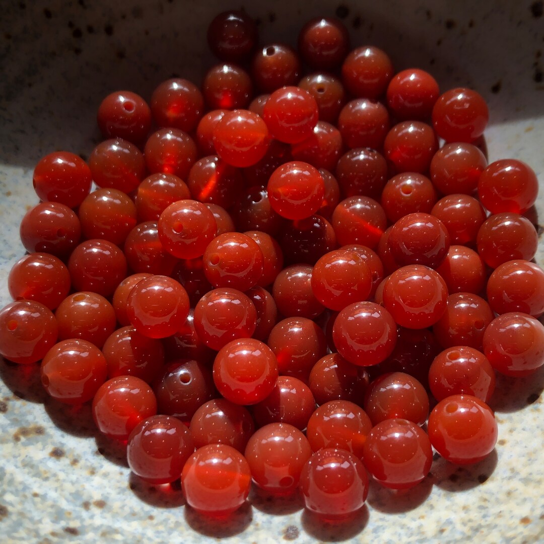 Beads 80 Glass Balls 1/4" Ball Shaped Deep Rust for Crafting Jewelry ...