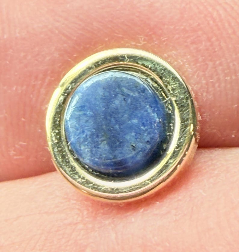 Vintage Tie Tack or Pin Sodalite Stone Circle in Gold Tone W/chain - Etsy