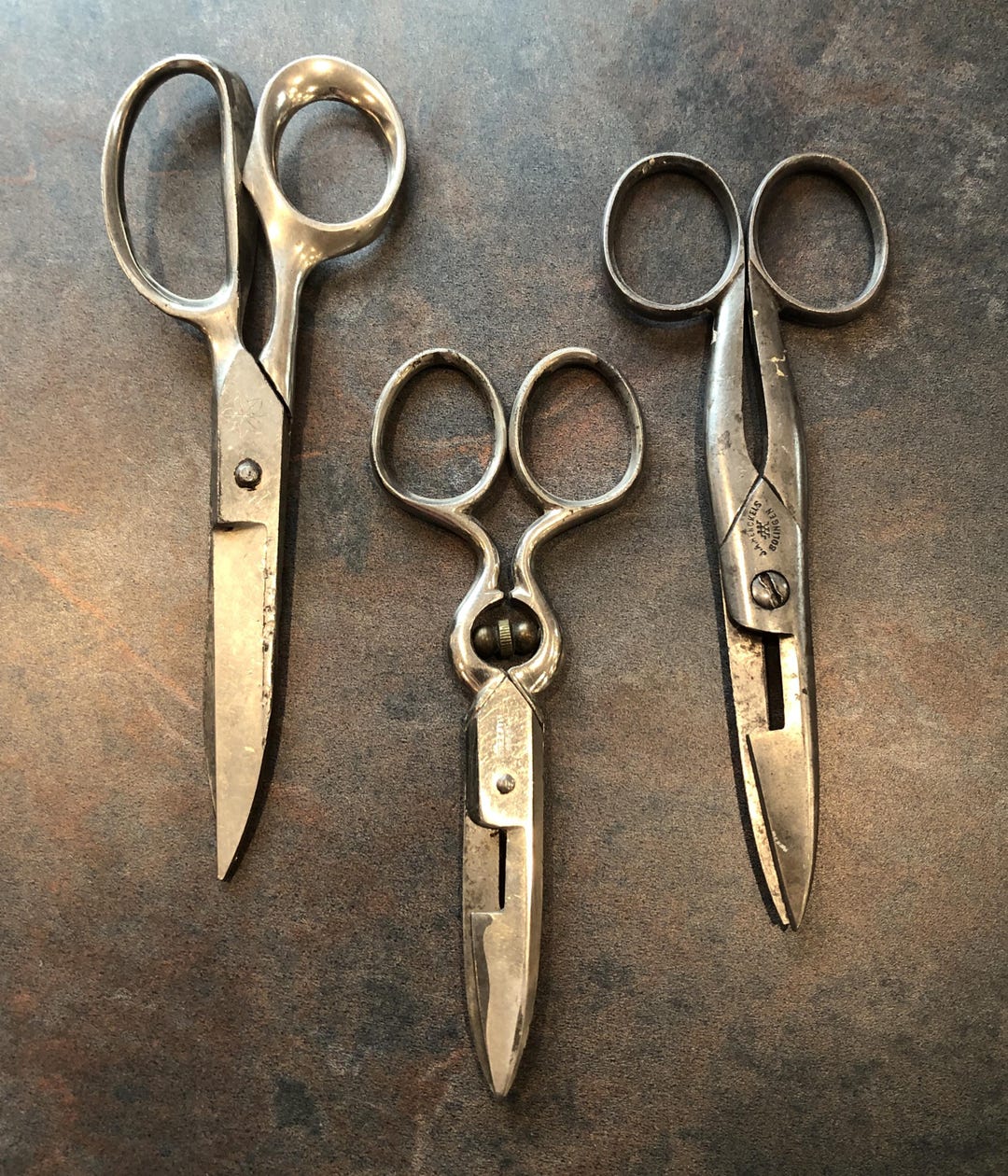 Vintage Sewing Scissors Set of 3 Buttonhole Shear JA Henckles Germany ...
