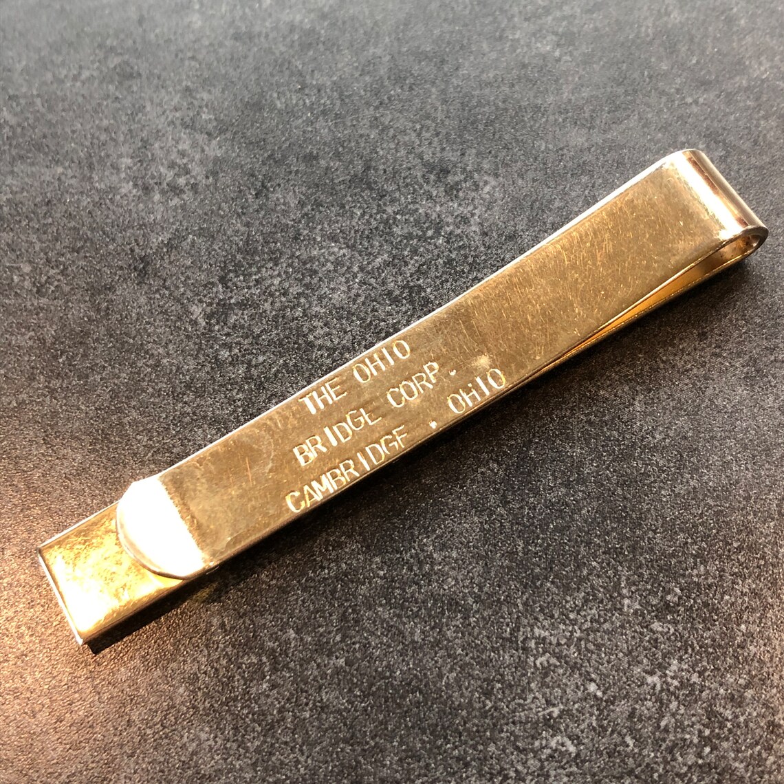 Tie Clip Steel Bridge Construction Silver- & Gold-tone Vintage Men's ...