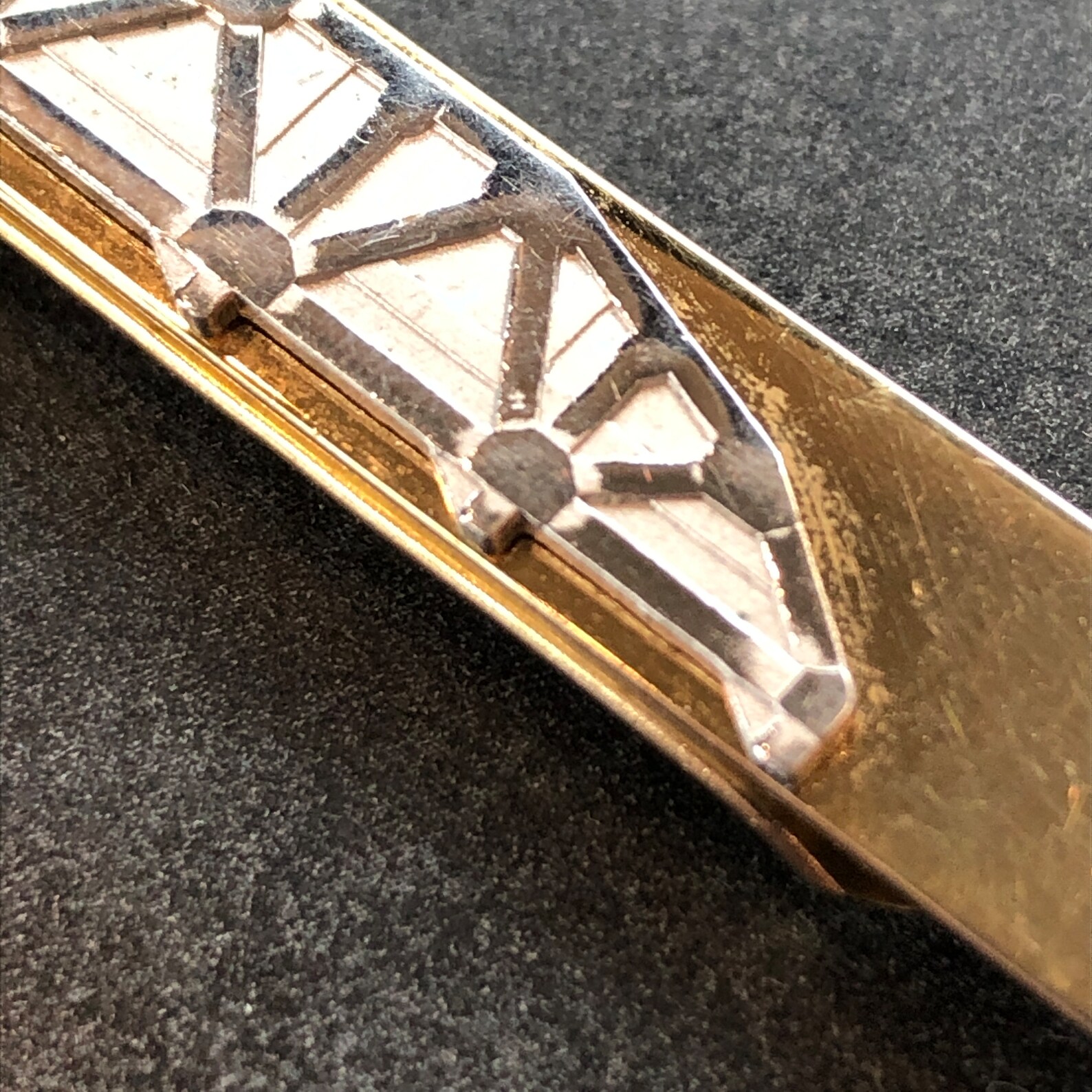 Tie Clip Steel Bridge Construction Silver- & Gold-tone Vintage Men's ...