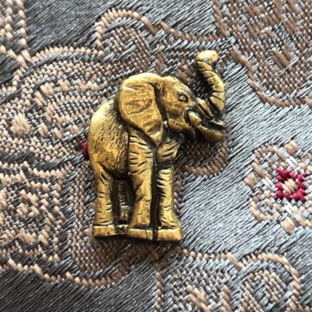 Vintage Brass Elephant Tie Tack: Trunk up Luck, MCM Men's Accessory - Etsy