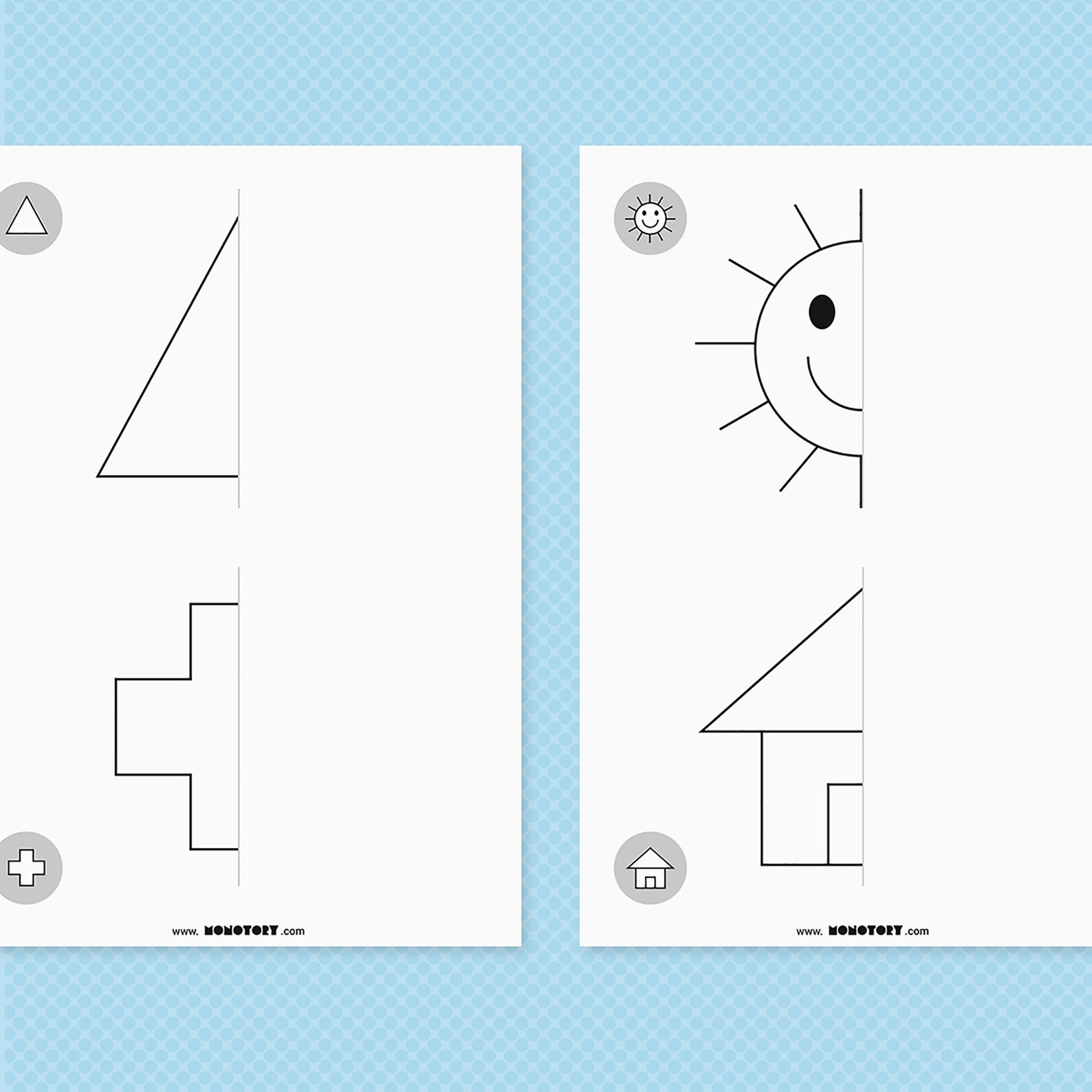 Preschool Symmetry Drawing Preschool Worksheet Basic Set-1 | Etsy
