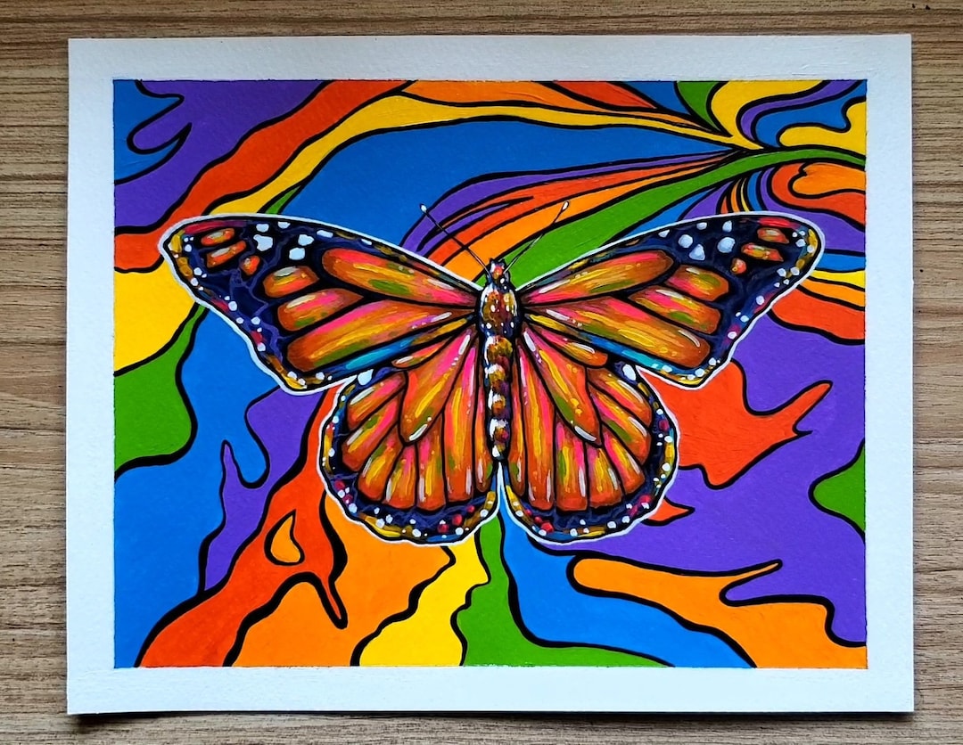 Abstract & Colorful Monarch Butterfly ORIGINAL Painting - Etsy