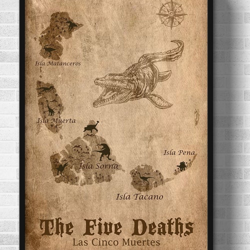 Jurassic Park the Five Deaths Map Poster Isla Sorna Site B - Etsy Ireland