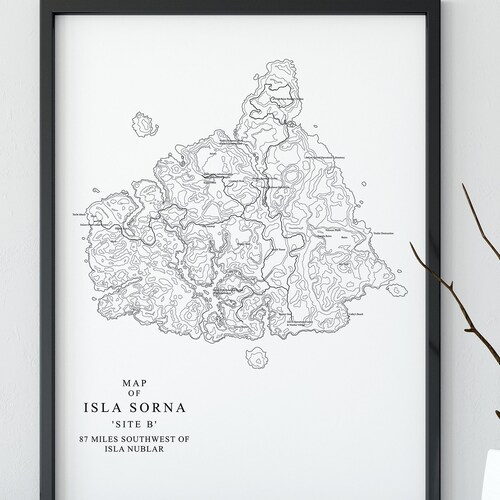 Jurassic Park Isla Sorna Map Poster Isla Sorna Site B Map - Etsy