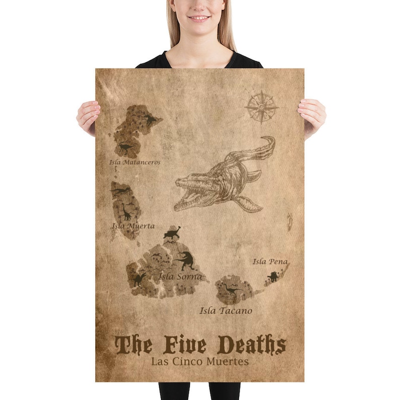 Jurassic Park the Five Deaths Map Poster Isla Sorna Site B - Etsy Ireland