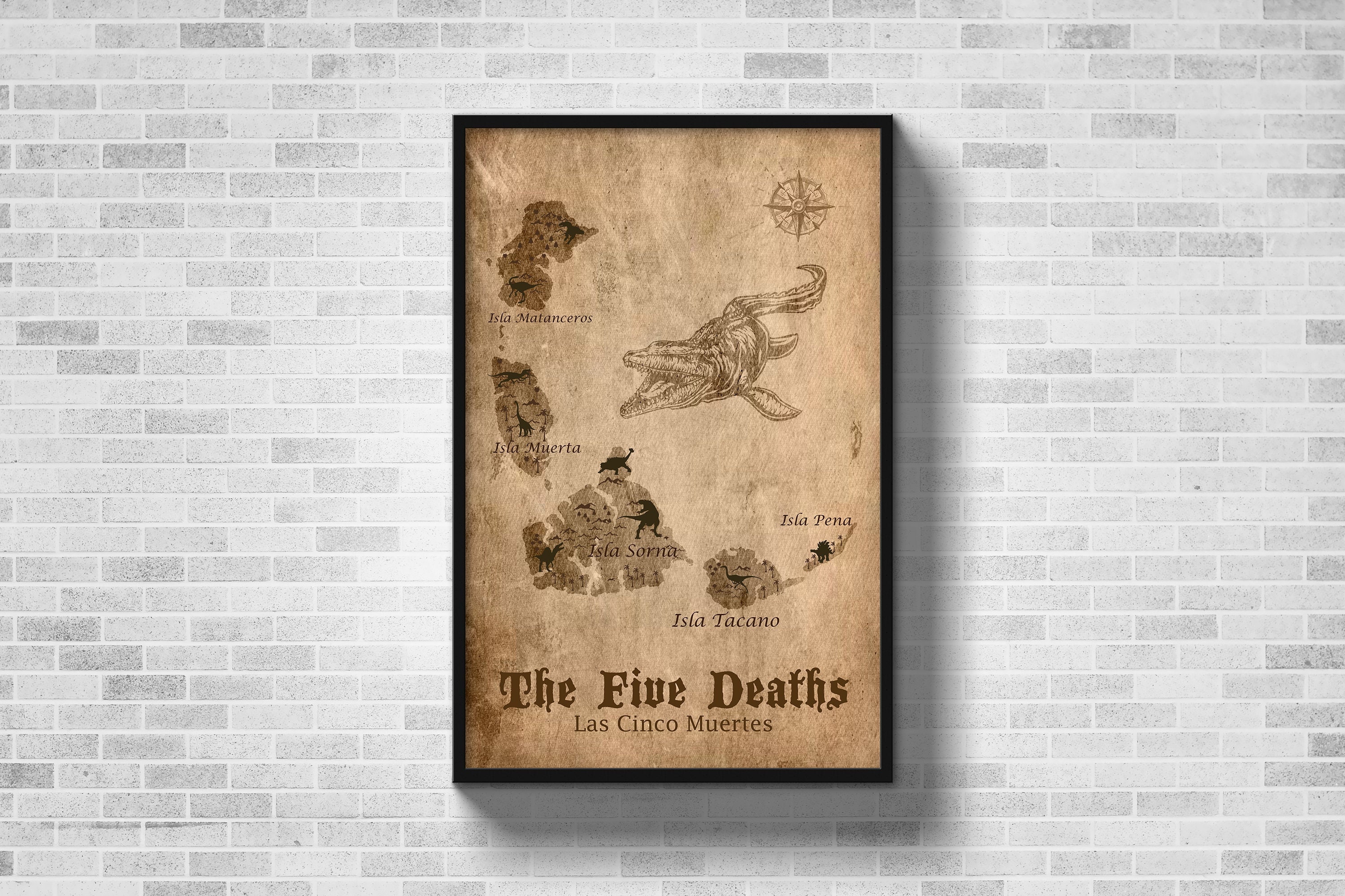 Jurassic Park the Five Deaths Map Poster Isla Sorna Site B - Etsy Ireland