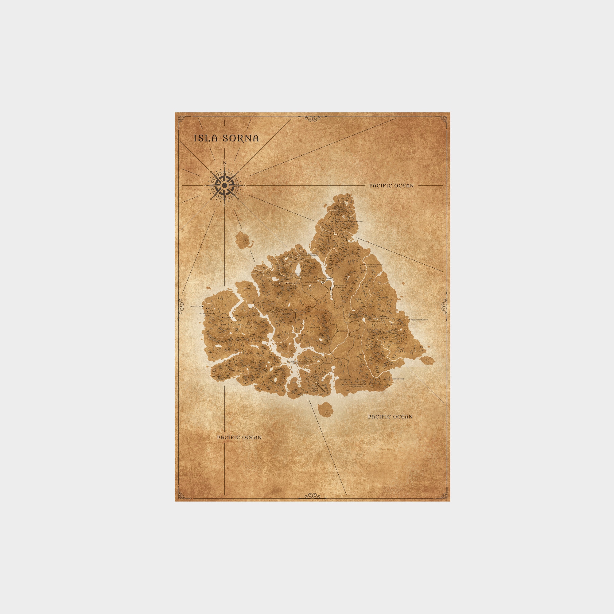 Jurassic Park Isla Sorna Map Poster Isla Sorna Site B Map - Etsy UK
