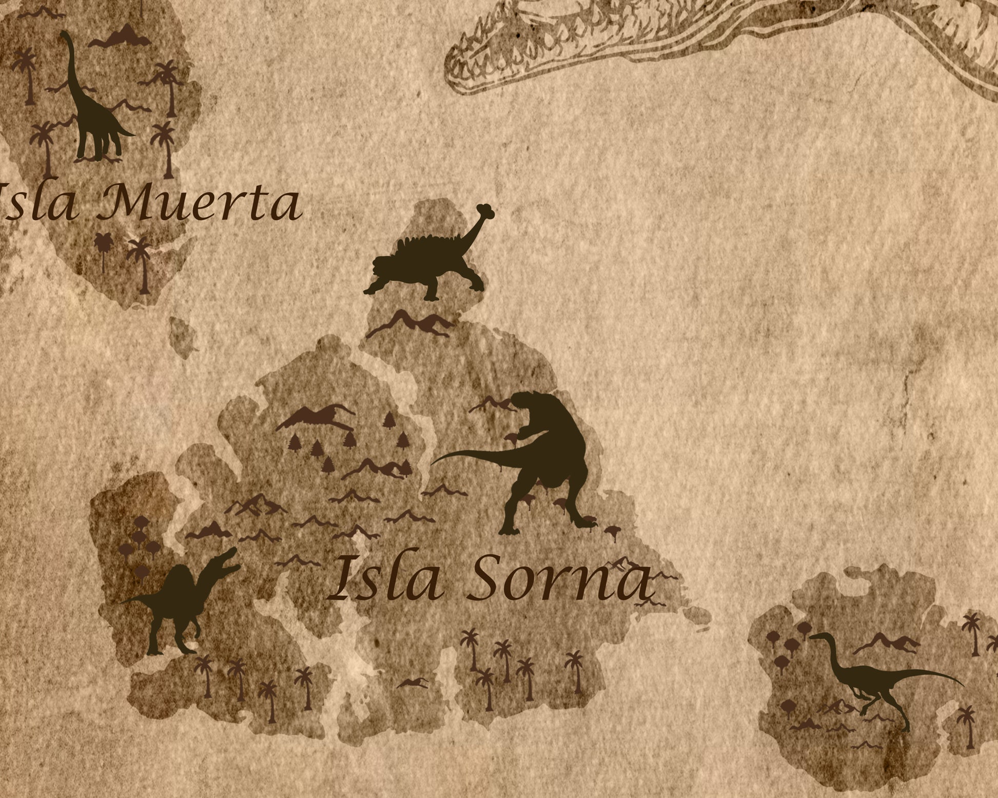 Jurassic Park the Five Deaths Map Poster Isla Sorna Site B - Etsy