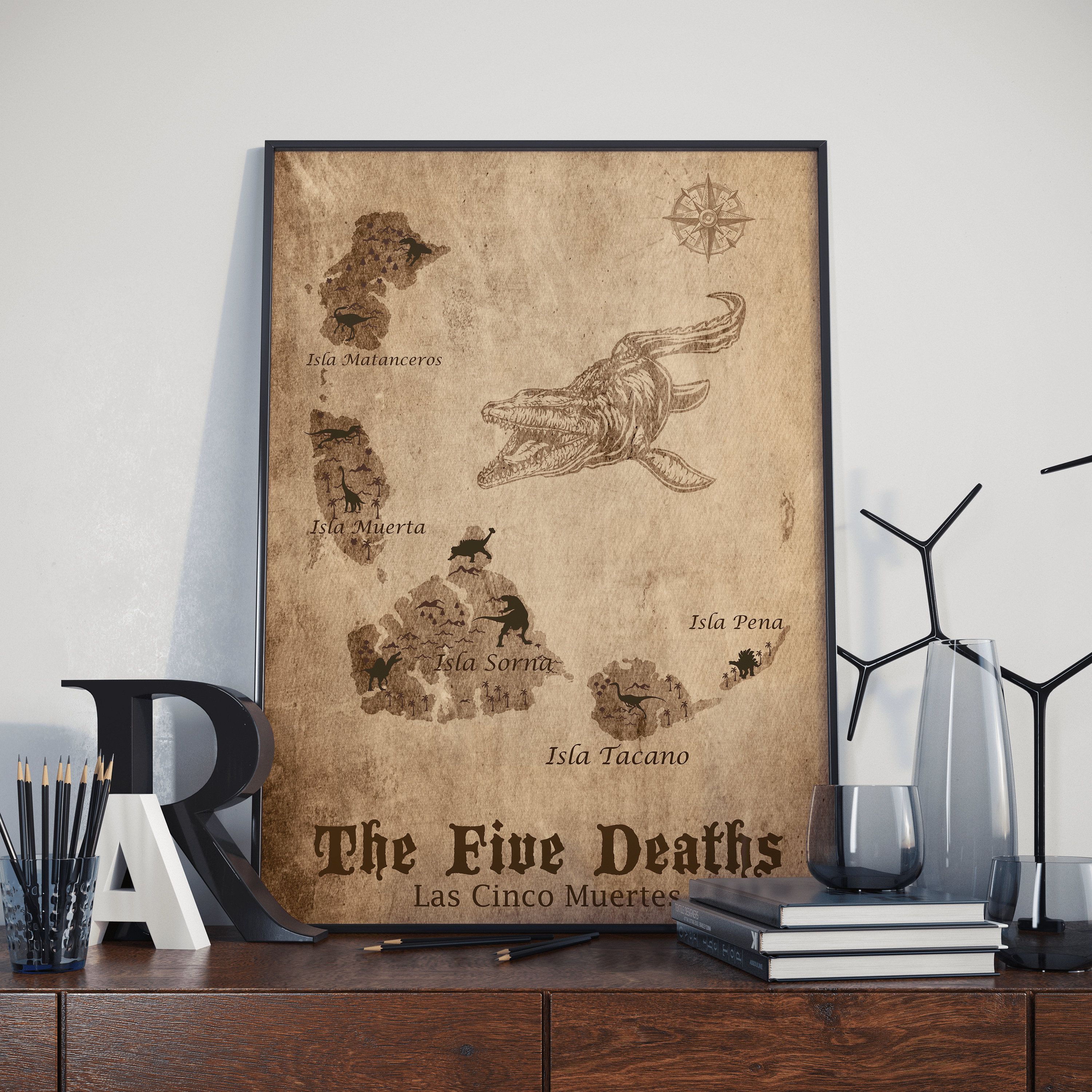 Jurassic Park the Five Deaths Map Poster Isla Sorna Site B - Etsy