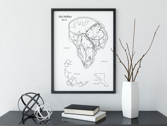 Jurassic Park Minimalist Map Film Poster Isla Nublar | Etsy