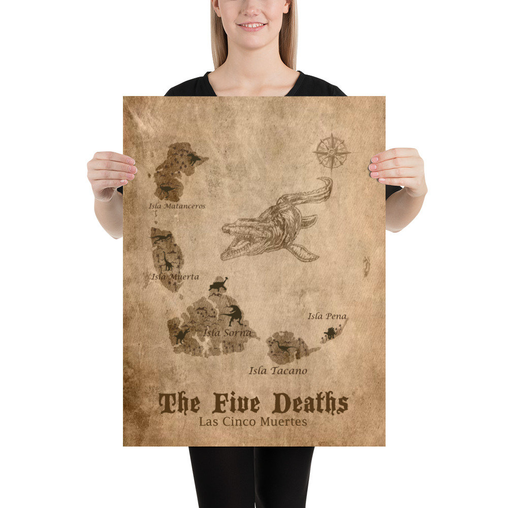 Jurassic Park the Five Deaths Map Poster Isla Sorna Site B - Etsy