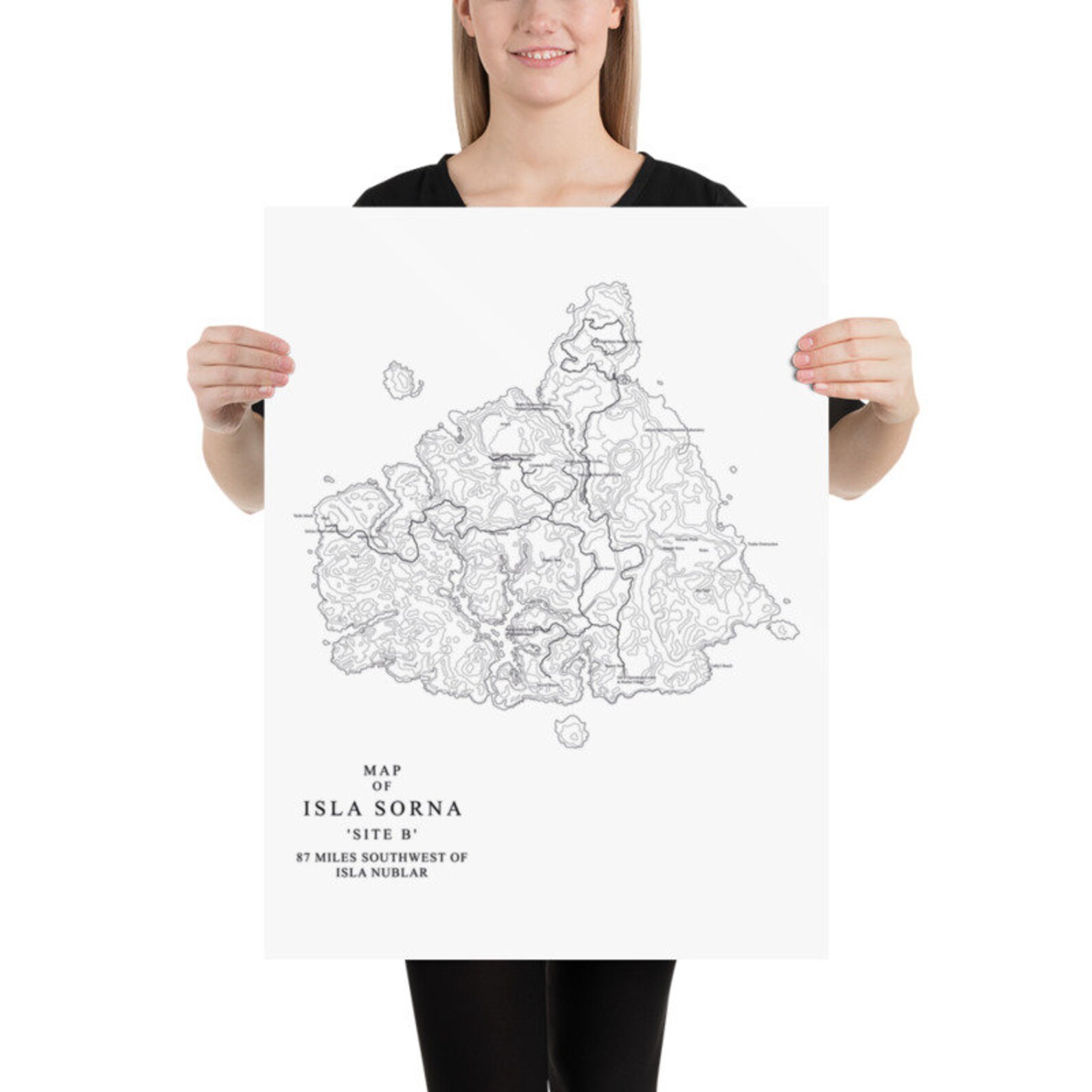 Jurassic Park Isla Sorna Map Poster Isla Sorna Site B Map - Etsy