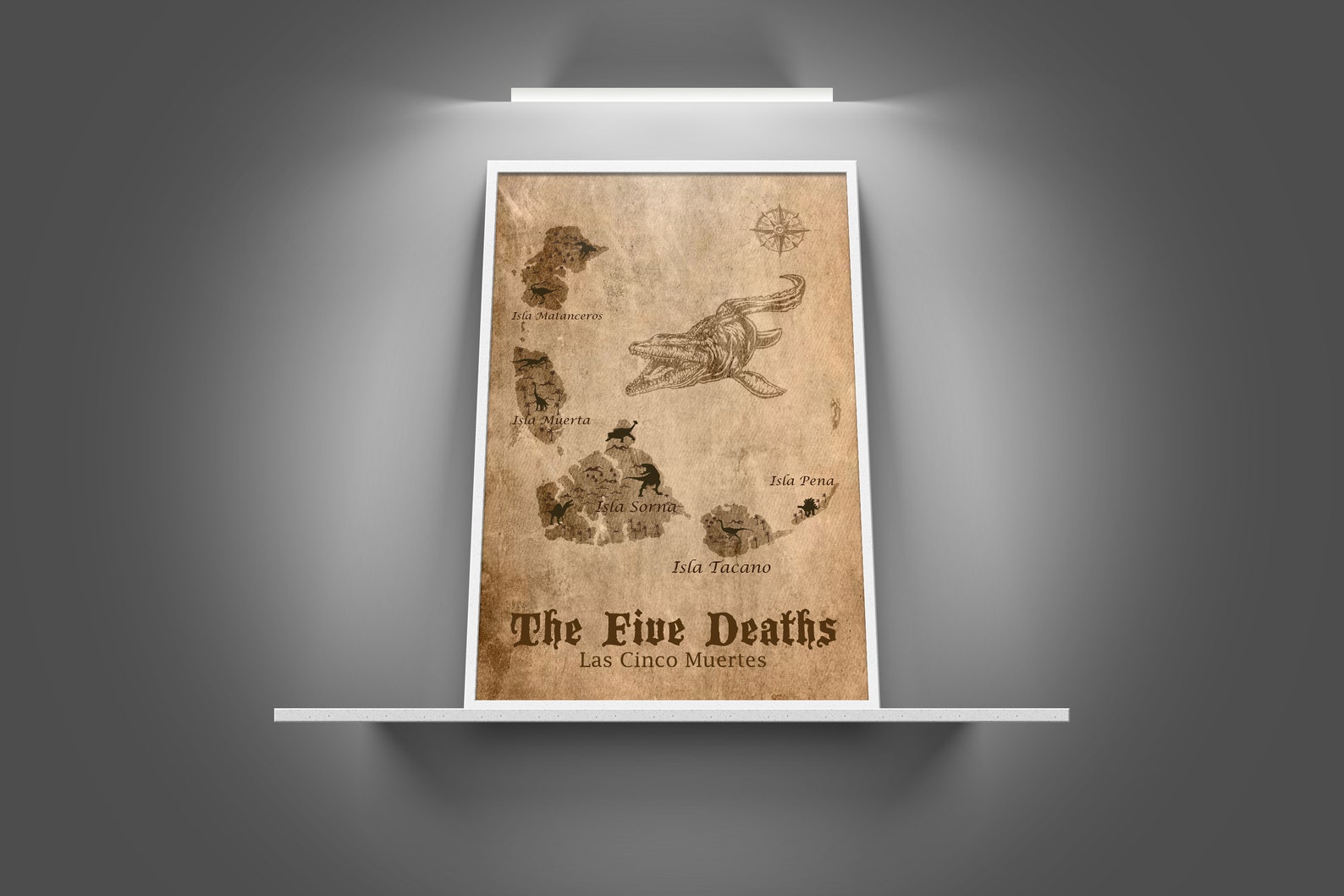 Jurassic Park The Five Deaths Map Poster Isla Sorna Site B - Etsy México