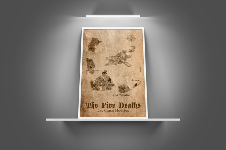 Jurassic Park the Five Deaths Map Poster Isla Sorna Site B - Etsy Israel