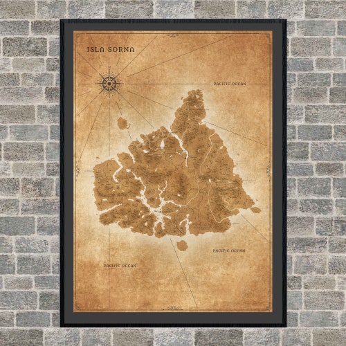 Jurassic Park Isla Sorna Map Poster Isla Sorna Site B Map - Etsy