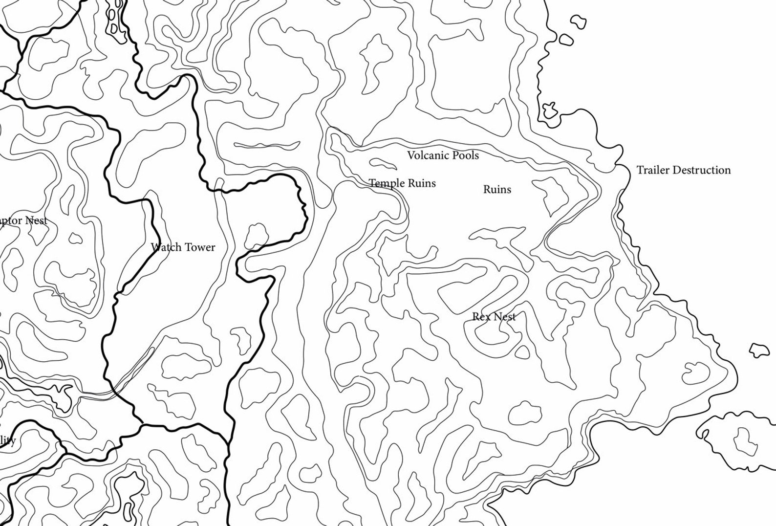 Jurassic Park Isla Sorna Map Poster Isla Sorna Site B Map - Etsy