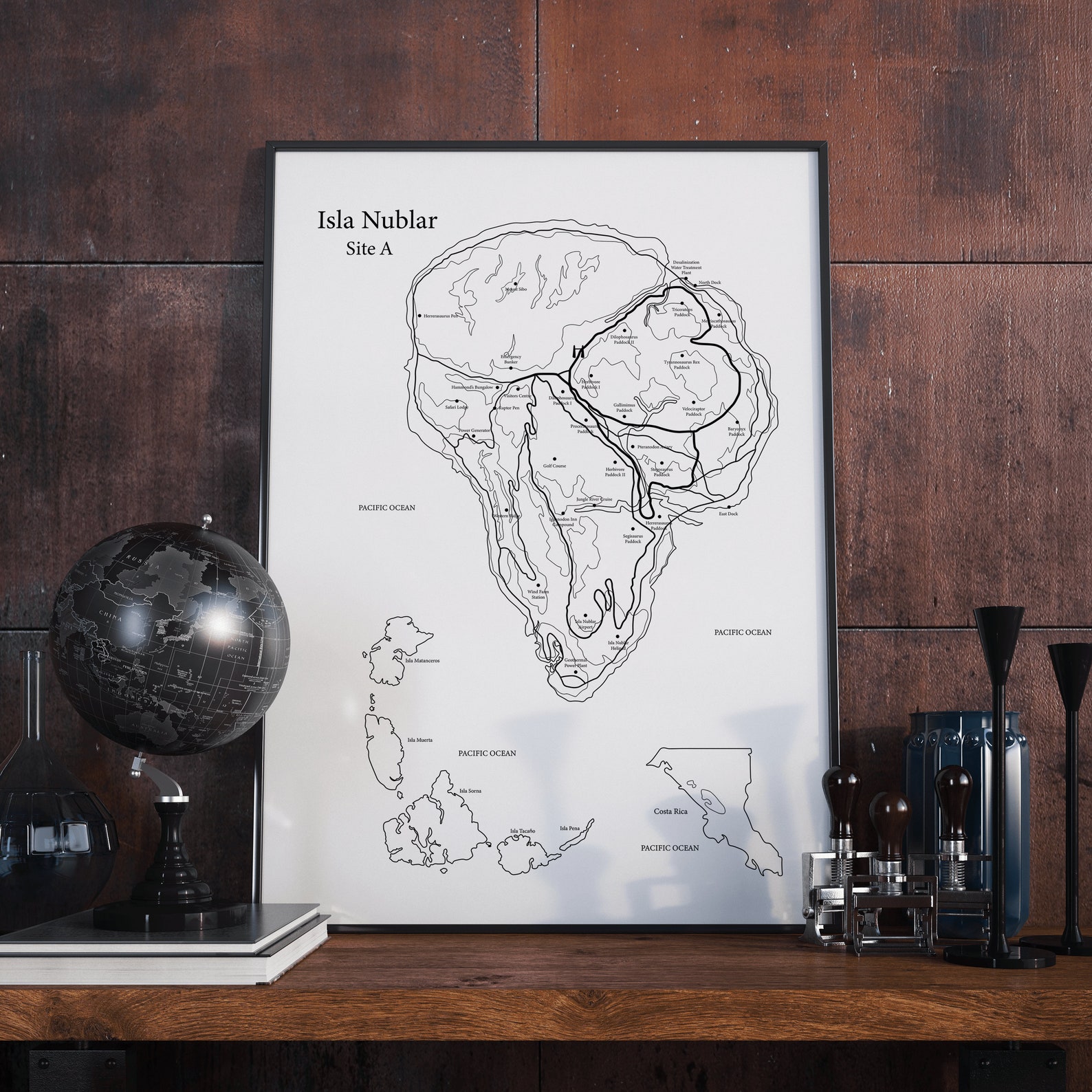 Jurassic Park Minimalist Map Film Poster Isla Nublar | Etsy