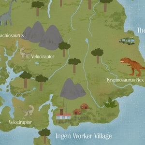 Isla Sorna Map Art Print: Jurassic Park, Lost World - Etsy