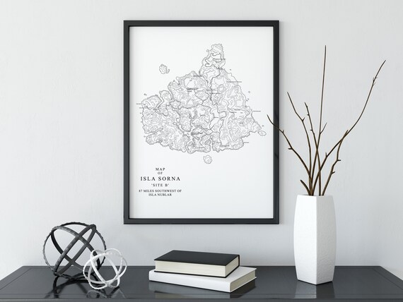 Jurassic Park Isla Sorna Map Poster Isla Sorna Site B Map - Etsy