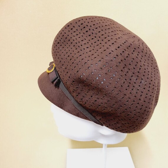 Vintage Chocolate Mod era Felt baggie Cap Hat dates 1… - Gem