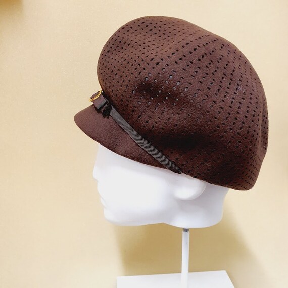 Vintage Chocolate Mod era Felt baggie Cap Hat dates 1… - Gem