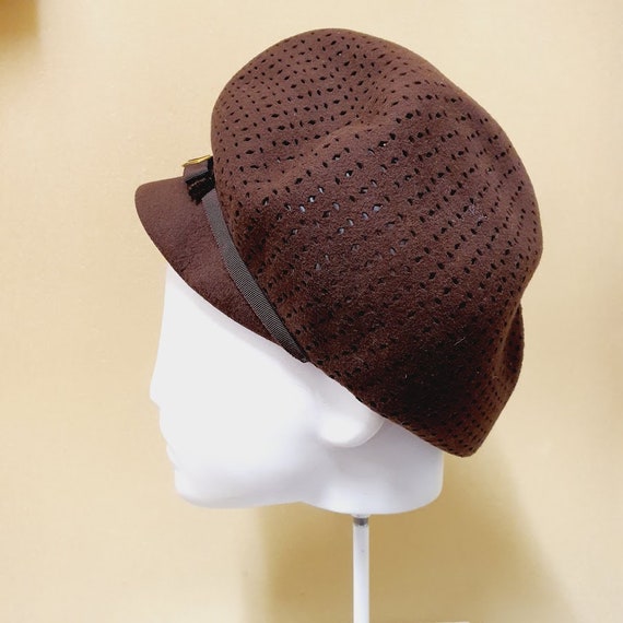Vintage Chocolate Mod era Felt baggie Cap Hat dates 1… - Gem
