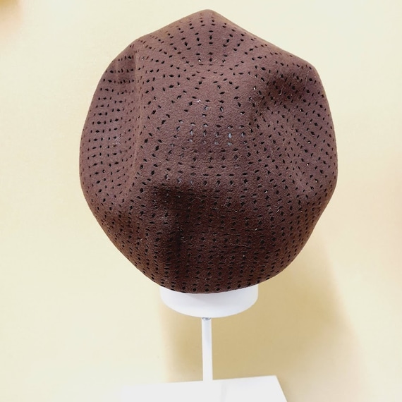 Vintage Chocolate Mod era Felt baggie Cap Hat dates 1… - Gem