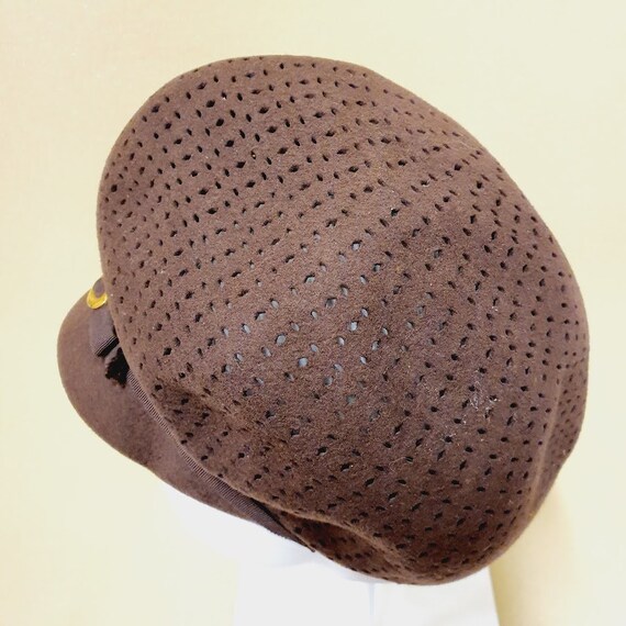 Vintage Chocolate Mod era Felt baggie Cap Hat dates 1… - Gem