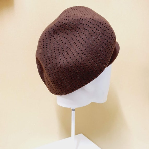 Vintage Chocolate Mod era Felt baggie Cap Hat dates 1… - Gem