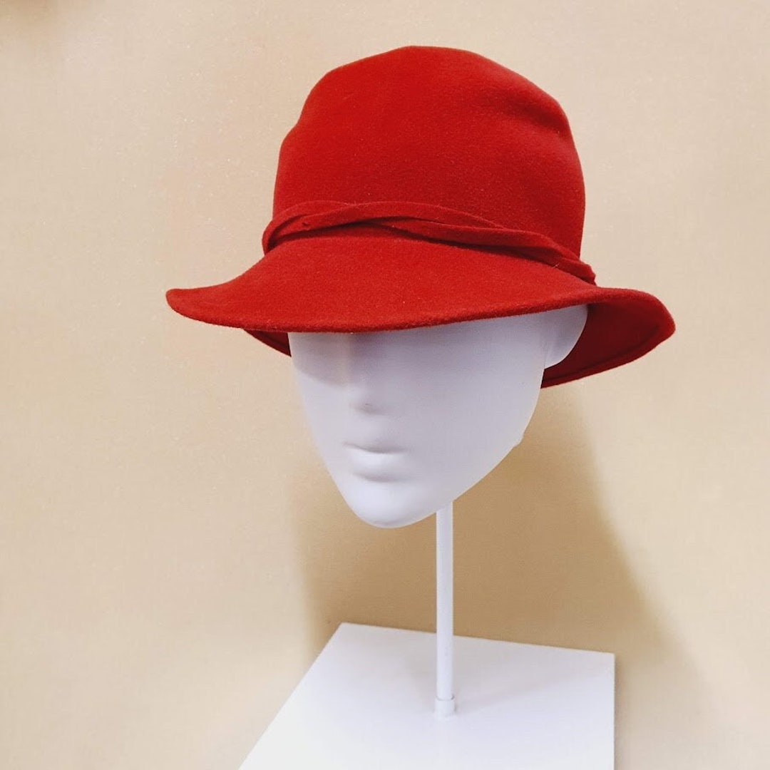 Vintage Red Fur Felt Cloche Hat, Marida London, Made in England - Etsy