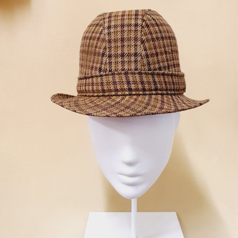 Old Mans Classic Vintage Tweed Deer Stalker Hat Dates 1960s Walking Hat ...