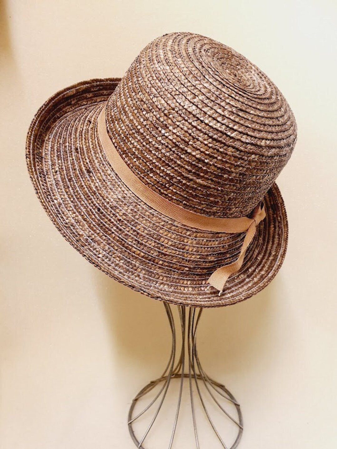 Ladies Vintage Caterina Lucci Brim Sun Hat 1980s Stylish Hat Straw With ...