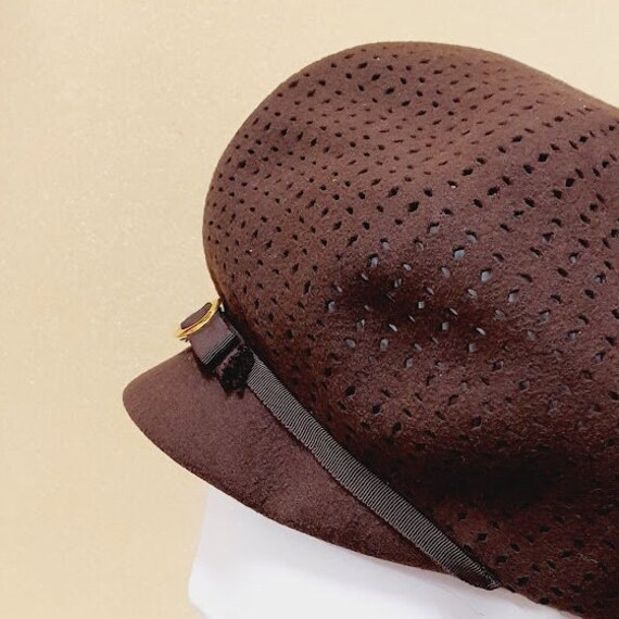 Vintage Chocolate Mod era Felt baggie Cap Hat dates 1… - Gem