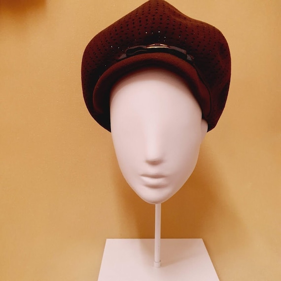 Vintage Chocolate Mod era Felt baggie Cap Hat dates 1… - Gem