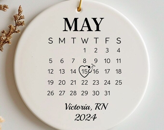 Nurse Calendar Ornament, Nurse Gift, Nurse Appreciation, Nurse ...